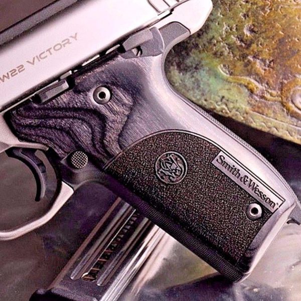 Smith and Wesson (S&W) Victory Pistol Grip Silver Black Stippled with ...