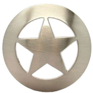 3/4th inch Texas Ranger Star Concho Brushed Silver Medallion – The ...